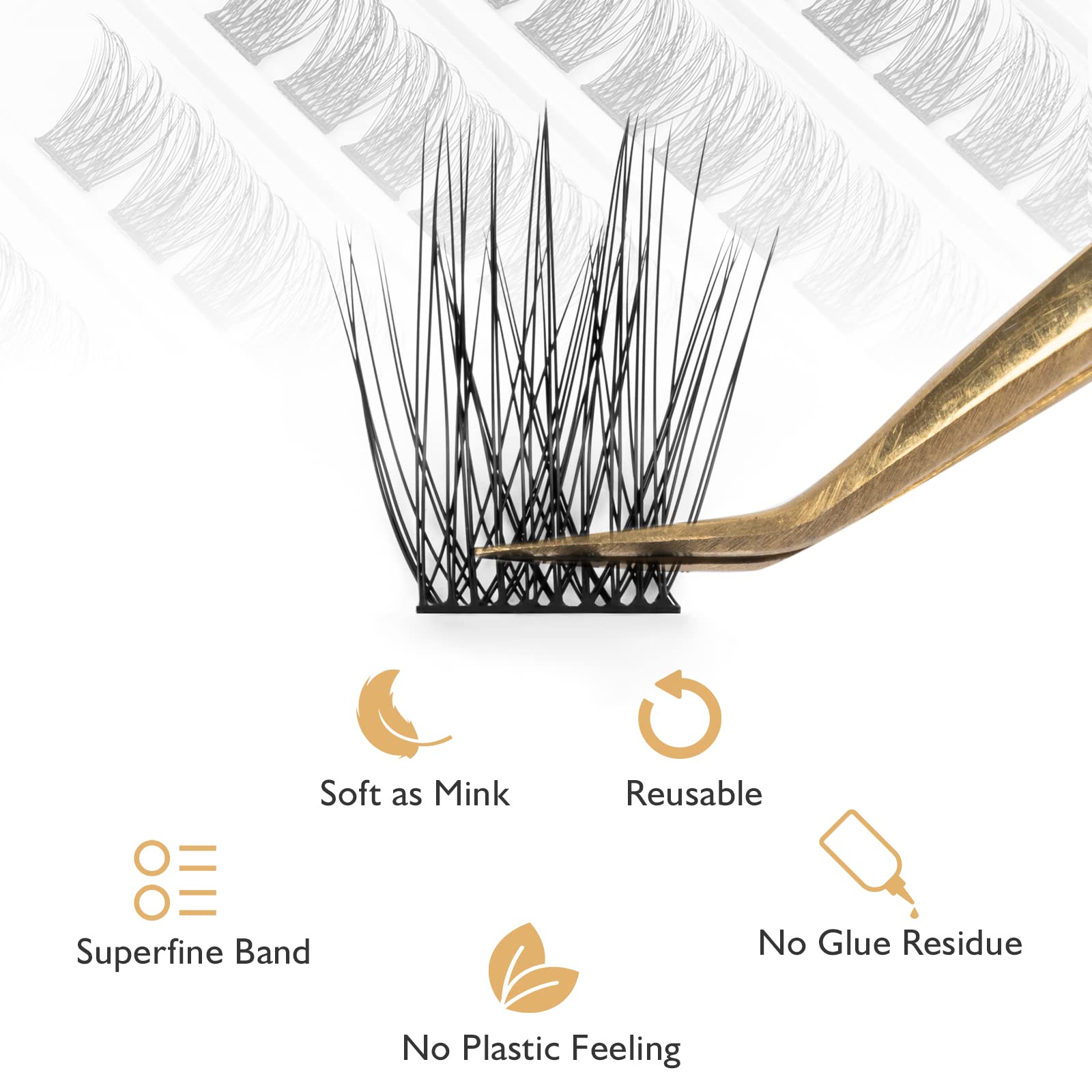 WONSIS Lash Clusters, 120 Pcs Individual Lashes Cluster, Soft and Lightweight Individual Lashes, 0.07 Thickness C Curl Synthetic Reusable Artificial DIY Lash Extension (Volume-Medium 12mm)