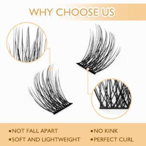 WONSIS Lash Clusters, 120 Pcs Individual Lashes Cluster, Soft and Lightweight Individual Lashes, 0.07 Thickness C Curl Synthetic Reusable Artificial DIY Lash Extension (Volume-Medium 12mm)