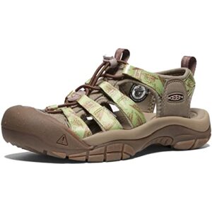 keen women's newport h2 closed toe water sandals, smokey bear/tarragon, 7