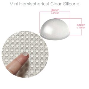 Door Stoppers for Wall, 8 * 4mm Door Knob Wall Protector 100pcs Small Hemispherical Quiet Soft Clear Silicone Shock Absorbent Door Wall Protector