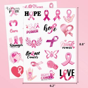 70pcs Pink Ribbon Breast Cancer Awareness Tattoo Sticker Foundation/Event/Walk/Run