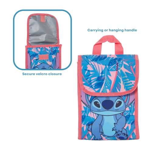 Disney Stitch Backpack Set for Kids, 16 inch with Lunch Bag and Water Bottle