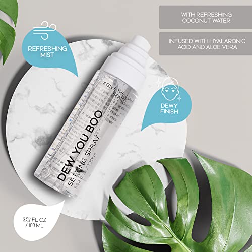 Dew You Boo Setting Spray By Give Them Lala- Moisturizing Long-Lasting Makeup Setting Spray For Face With Hyaluronic Acid, Aloe Vera & Coconut Water- Hydrating & Dewy Setting Spray For A Natural Look