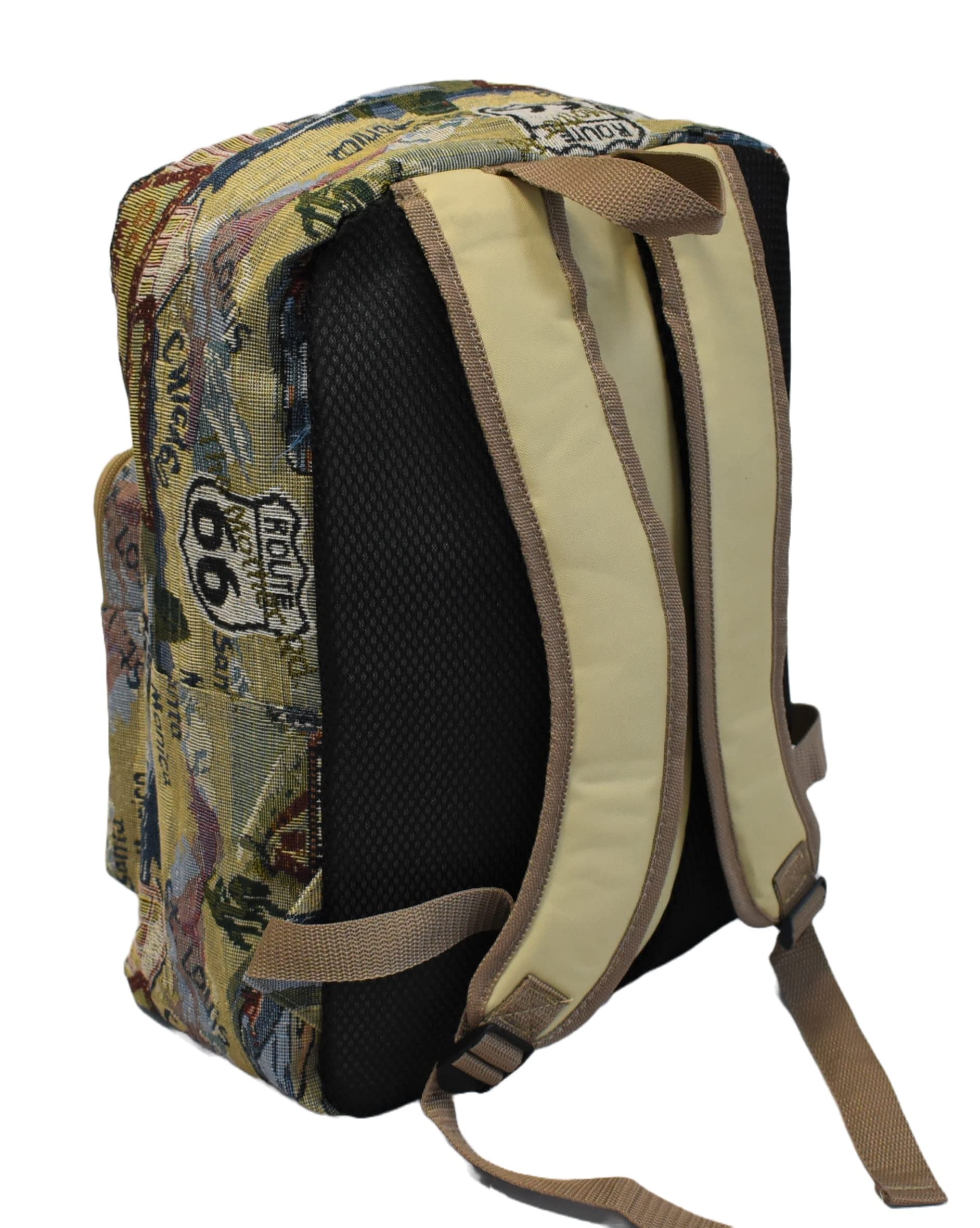 Karriage-Mate Cotton Canvas Sports Backpack. Route 66-Theme