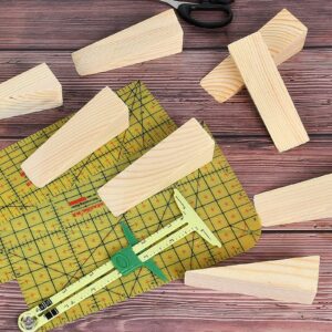 Elesunory 20 Pack Wooden Wedges for Chair Caning Supplies, Non Slip Wood Door Stopper, Triangle Wood Block for Chair Caning Door Stop