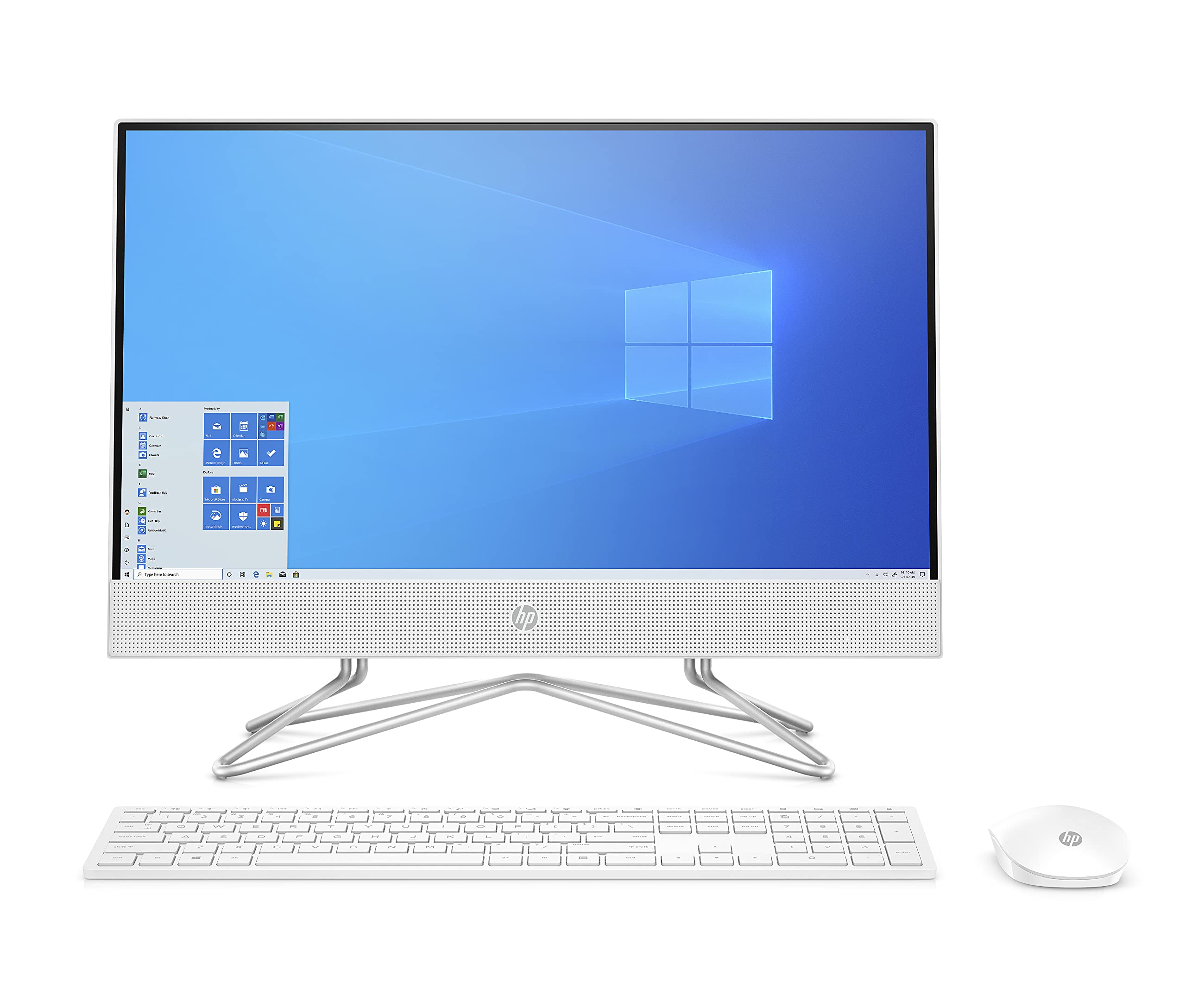 HP 21.5" AIO Desktop, AMD Athlon Silver 3050U Processor, AMD Radeon Graphics, 4 GB RAM, 128 GB Storage, Windows 10 Home (22-dd0110, 2021) (Renewed)