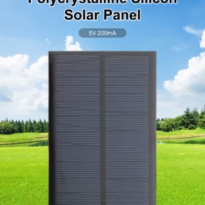 FellDen Micro Solar Panels Photovoltaic Cells, 10PCS 5V 200mA Epoxy Panel Kit Polycrystalline Cells 110mmx60mm / 4.33''x 2.36'' (5V200mA)