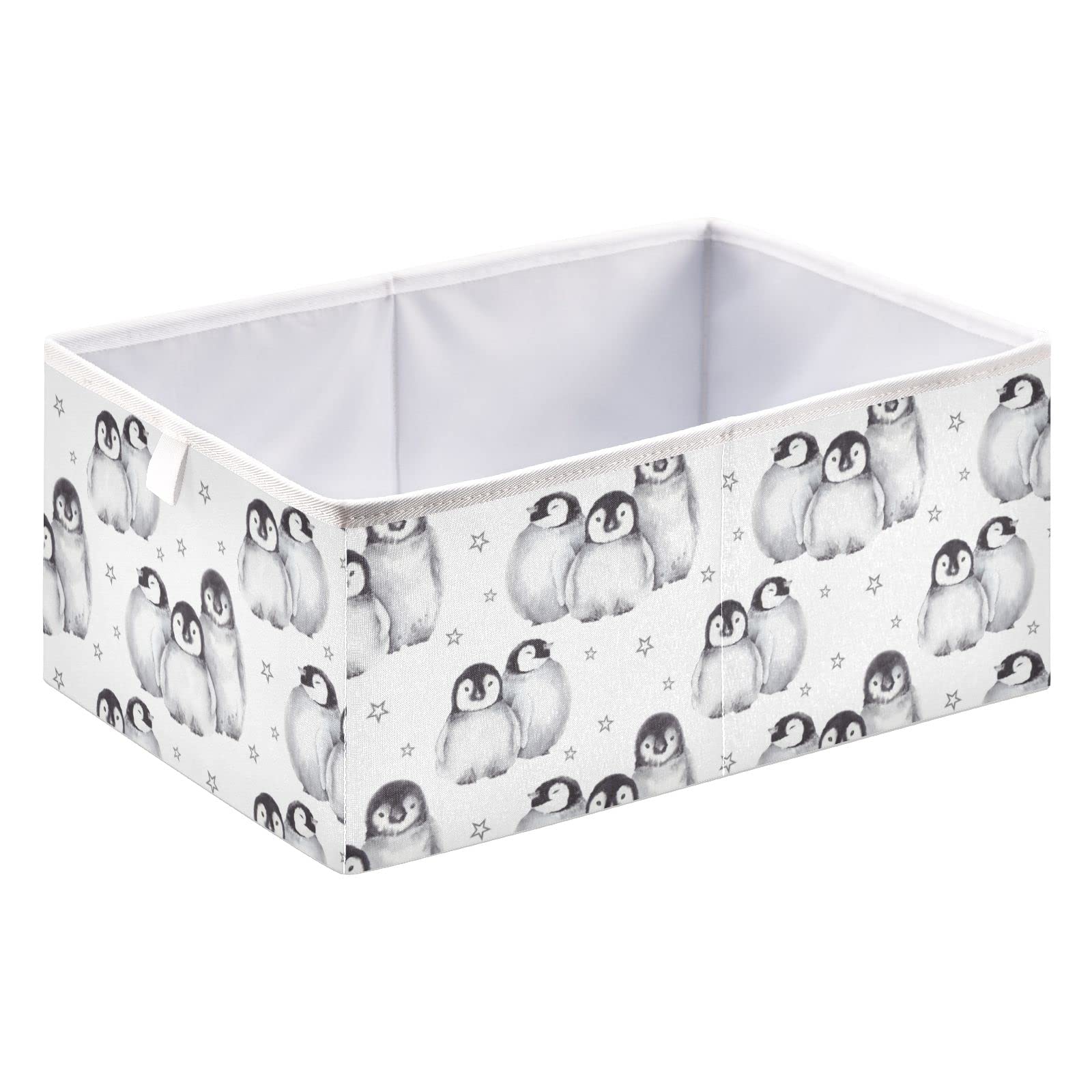 Emelivor Cute Baby Penguins Cube Storage Bin Foldable Storage Cubes Waterproof Toy Basket for Cube Organizer Bins for Nursery Kids Closet Shelf Playroom Office Book - 15.75x10.63x6.96 IN