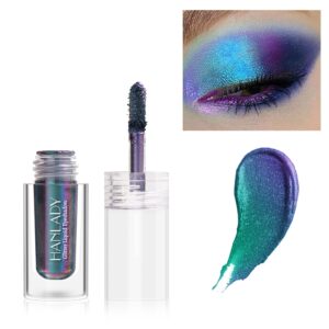 hanlady chameleon eyeshadow liquid glitter eye makeup, glitter eyeshadow intense color shifting long lasting with no creasing, quicky dry & high pigmented shimmer eye shadow, galaxy