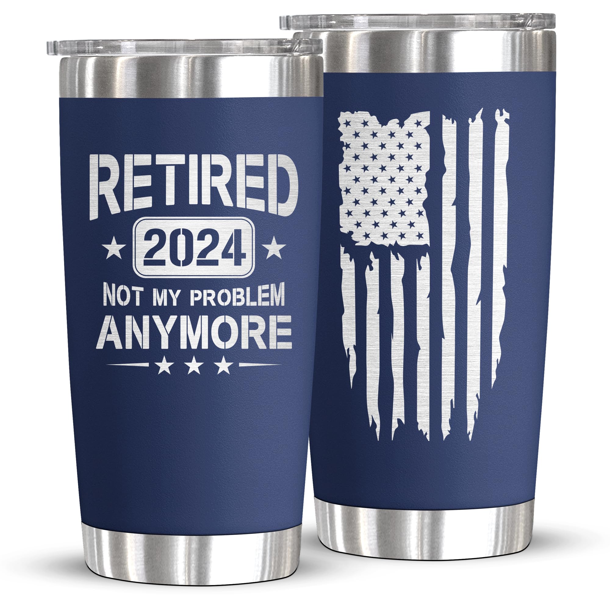 Retirement Gifts for Men, Women, Teacher, Coworkers 2024 - Farewell, Coworker Leaving, Happy Retirement Gifts, Humorous Retirement Gifts Idea, Funny Retired Gifts for Men, Nurse 20oz Coffee Tumbler