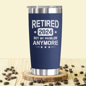 Retirement Gifts for Men, Women, Teacher, Coworkers 2024 - Farewell, Coworker Leaving, Happy Retirement Gifts, Humorous Retirement Gifts Idea, Funny Retired Gifts for Men, Nurse 20oz Coffee Tumbler