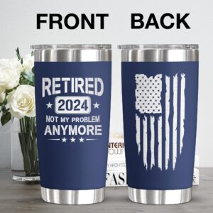 Retirement Gifts for Men, Women, Teacher, Coworkers 2024 - Farewell, Coworker Leaving, Happy Retirement Gifts, Humorous Retirement Gifts Idea, Funny Retired Gifts for Men, Nurse 20oz Coffee Tumbler