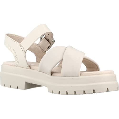 Timberland Women's London Vibe X Strap Sandal, White Full-Grain, 8.5