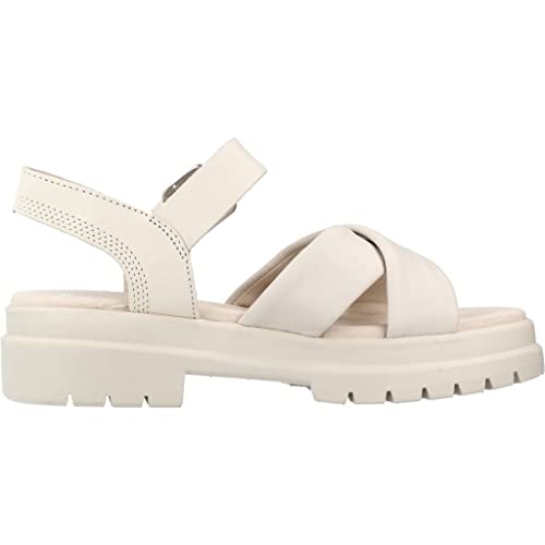 Timberland Women's London Vibe X Strap Sandal, White Full-Grain, 8.5