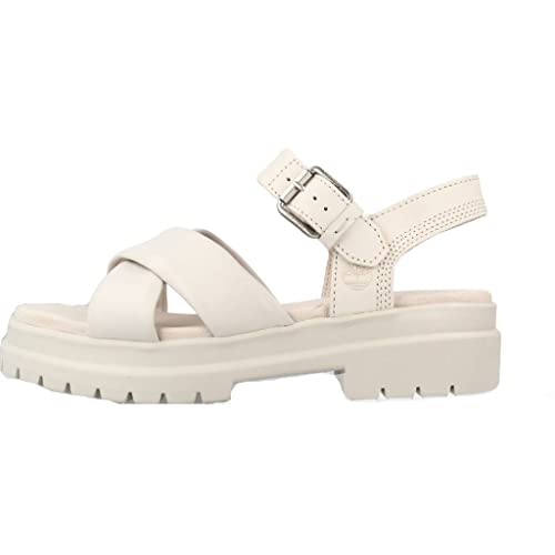 Timberland Women's London Vibe X Strap Sandal, White Full-Grain, 8.5