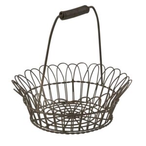 park designs scalloped wire edge basket with handle