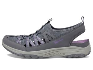 skechers modern comfort women's women's reggae fest 2.0-what a view water shoe, charlcoal, 7.5