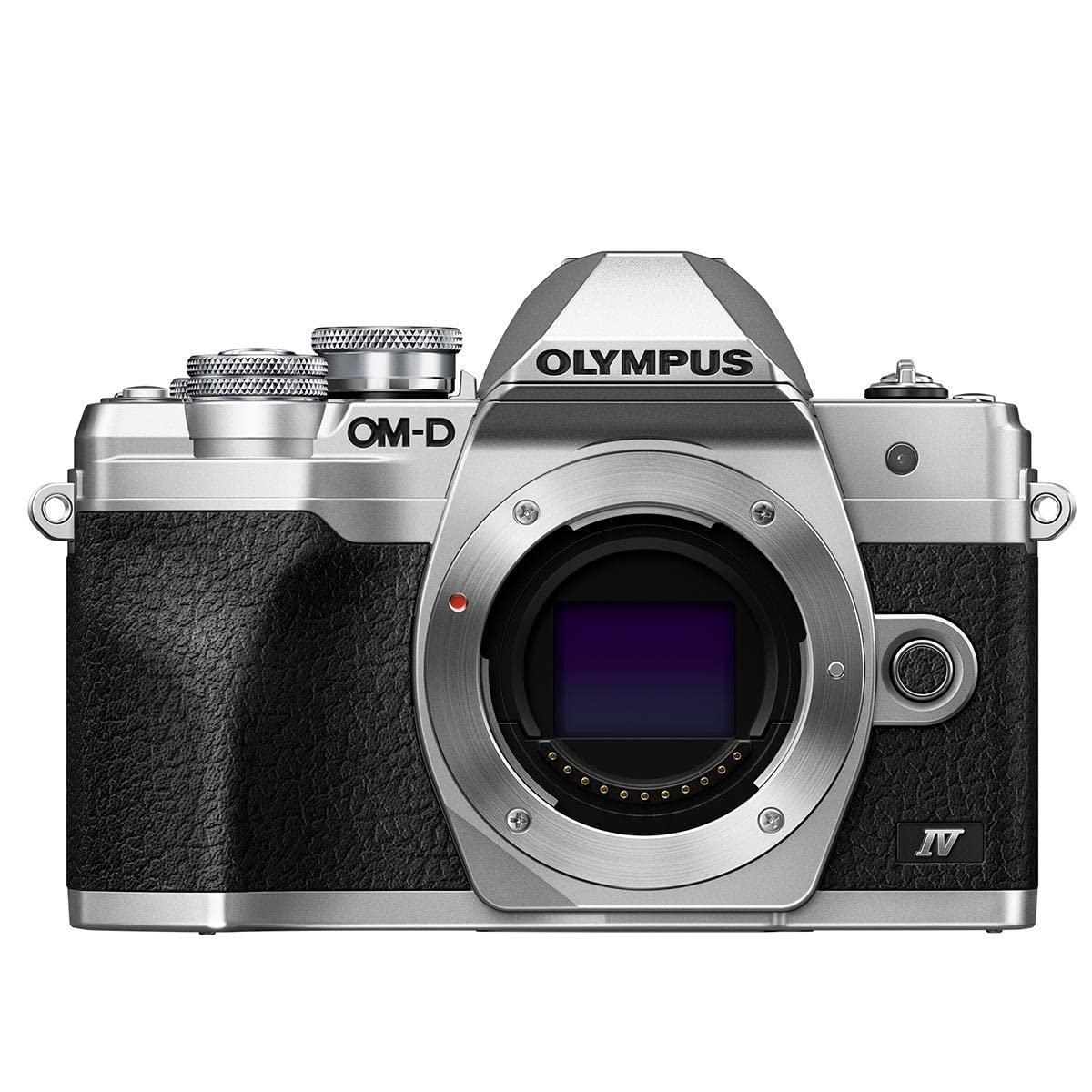 Olympus OM-D E-M10 Mark IV Mirrorless Camera, Silver with Olympus M. Zuiko 14-42mm f/3.5-5.6 II R Lens, Silver