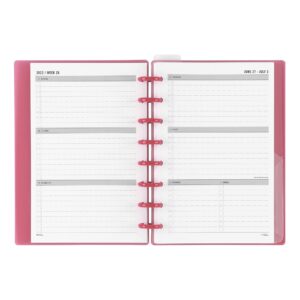 TUL™ Discbound Weekly/Monthly Student Planner, Junior Size, Pink, July 2022 To June 2023, TULSTDPLNR