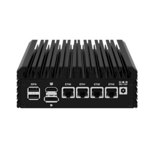 HUNSN Micro Firewall Appliance, Mini PC, VPN, Router PC, Intel N5105, RJ03, AES-NI, 4 x Intel 2.5GbE I226-V LAN, Type-C, TF, M.2 WiFi 6 Slot, Barebone, NO RAM, NO Storage, NO System