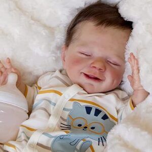 xiblc reborn baby dolls boy, realistic newborn baby dolls, real life sleeping babies dolls, 18 inch soft vinyl silicone full body, lifelike reborn dolls birthday