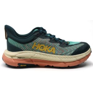 HOKA ONE ONE Women's Running Shoes on Trails, Multicoloured Deep Teal Water Garden, 10.5 US