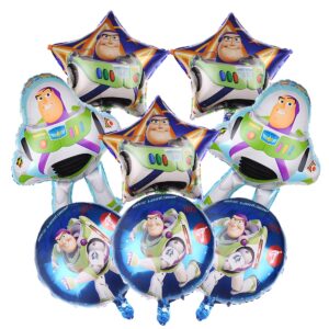 8pcs toy inspired story party foil balloons, buzz lightyear birthday party decorations supplies (pack of 8)