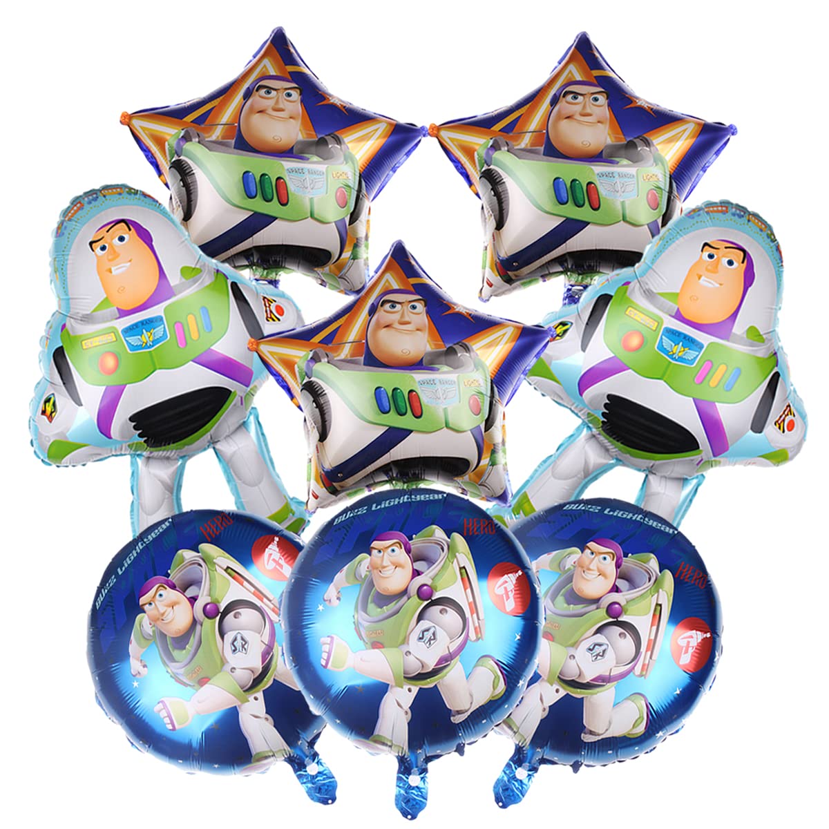 8Pcs Toy Inspired Story Party Foil Balloons, Buzz Lightyear Birthday Party Decorations Supplies (Pack of 8)