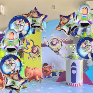 8Pcs Toy Inspired Story Party Foil Balloons, Buzz Lightyear Birthday Party Decorations Supplies (Pack of 8)