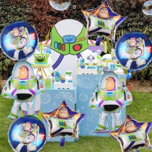 8Pcs Toy Inspired Story Party Foil Balloons, Buzz Lightyear Birthday Party Decorations Supplies (Pack of 8)