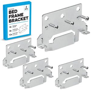 impresa [4 pack] bed frame brackets for ikea bed frame pn116791 headboard mounting brackets & screws low bed frame replacement parts - bed parts for bed frame - bed frame hardware includes screws