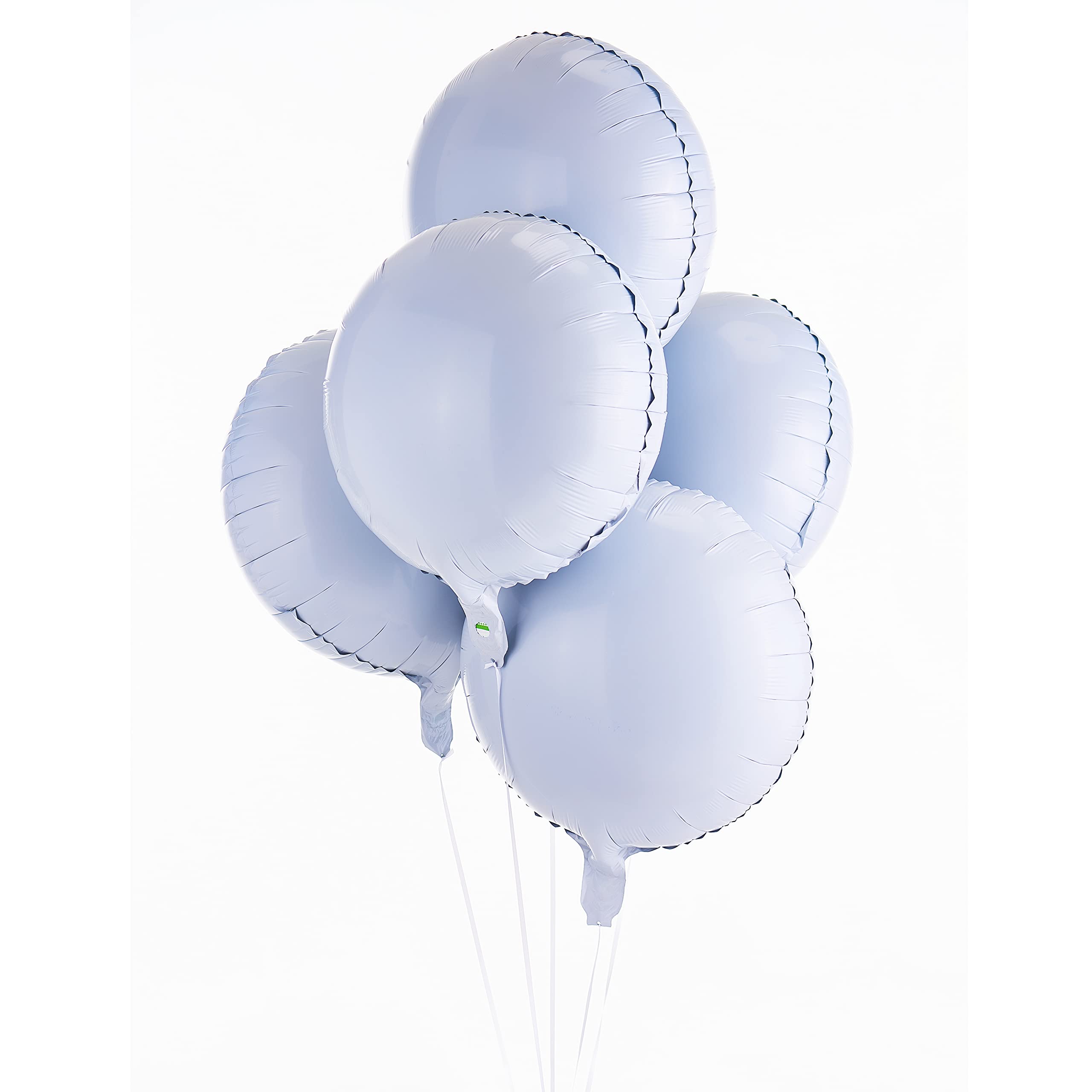 White Foil Balloons, Round Shape 10pcs Big Mylar Balloons Helium Balloons for Birthday Baby Shower Wedding Party Decoration 18 Inch