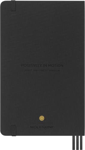 Moleskine Limited Edition Smiley Positivity Planner, Hard Cover, Large (5" x 8.25"), Undated Planner, Black, 240 Pages