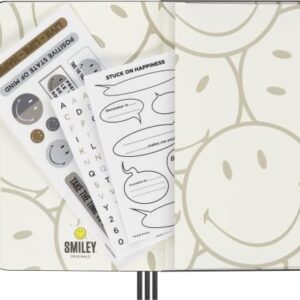 Moleskine Limited Edition Smiley Positivity Planner, Hard Cover, Large (5" x 8.25"), Undated Planner, Black, 240 Pages