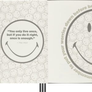 Moleskine Limited Edition Smiley Positivity Planner, Hard Cover, Large (5" x 8.25"), Undated Planner, Black, 240 Pages