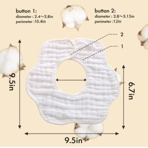 Baby Bibs Muslin Drool Bibs Teething Bibs Lap-shoulder Drooling Cloths Adjustable Multi-Use Scarf Bibs for Unisex Boys Girls 100% Organic Cotton 8-Layer Absorbent& Soft& Breathable Newborn Muslin Bibs