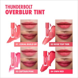 COLORGRAM Thunderbolt Over Blur Tint 03 Captain Pink | Long Lasting Moisturizing Lip Stain, Hydrating, Easily Buildable and Blendable, Matte, Best Tinted Liquid Lipstick for Daily Lip Makeup