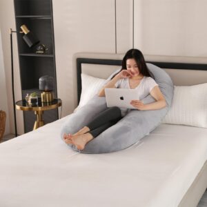 Maternity Pillow O-Shape Body Pillow Pregnancy 57 Inch Pregnancy Pillows Pre-Pregnancy Body Pillow Pregnant Woman Sleeping Pillow Postpartum Baby Breastfeeding Pillow Removable and Washable……