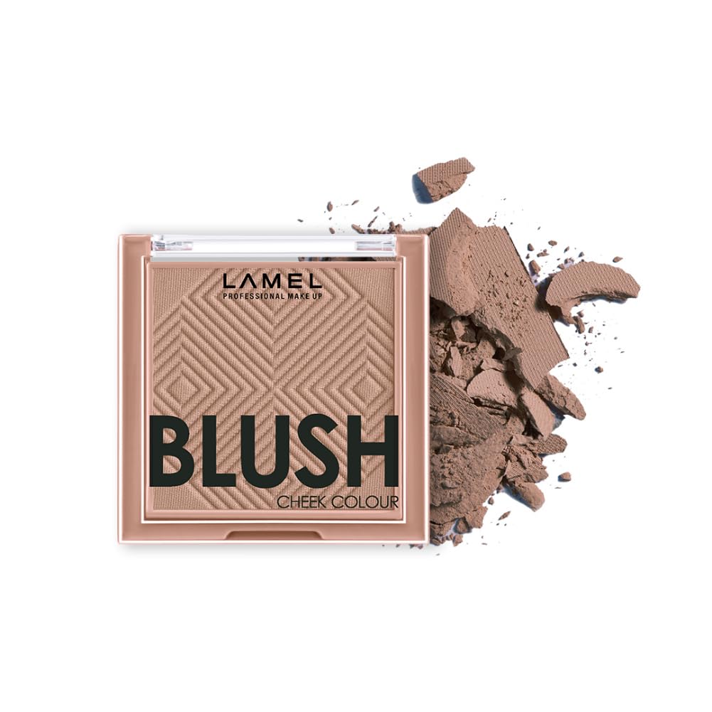 Lamel Blush Cheek Taupe Color Mini - Natural, Lightweight, Smooth, Blendable Powder - Enhances & Defines Shapes & Features - Shading & Contouring - 4 Universal Shades - № 404 (Taupe) - 3.8g / 0.13 oz