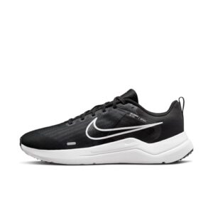 nike men's downshifter 12 sneaker, black/white- dk smoke grey, 9