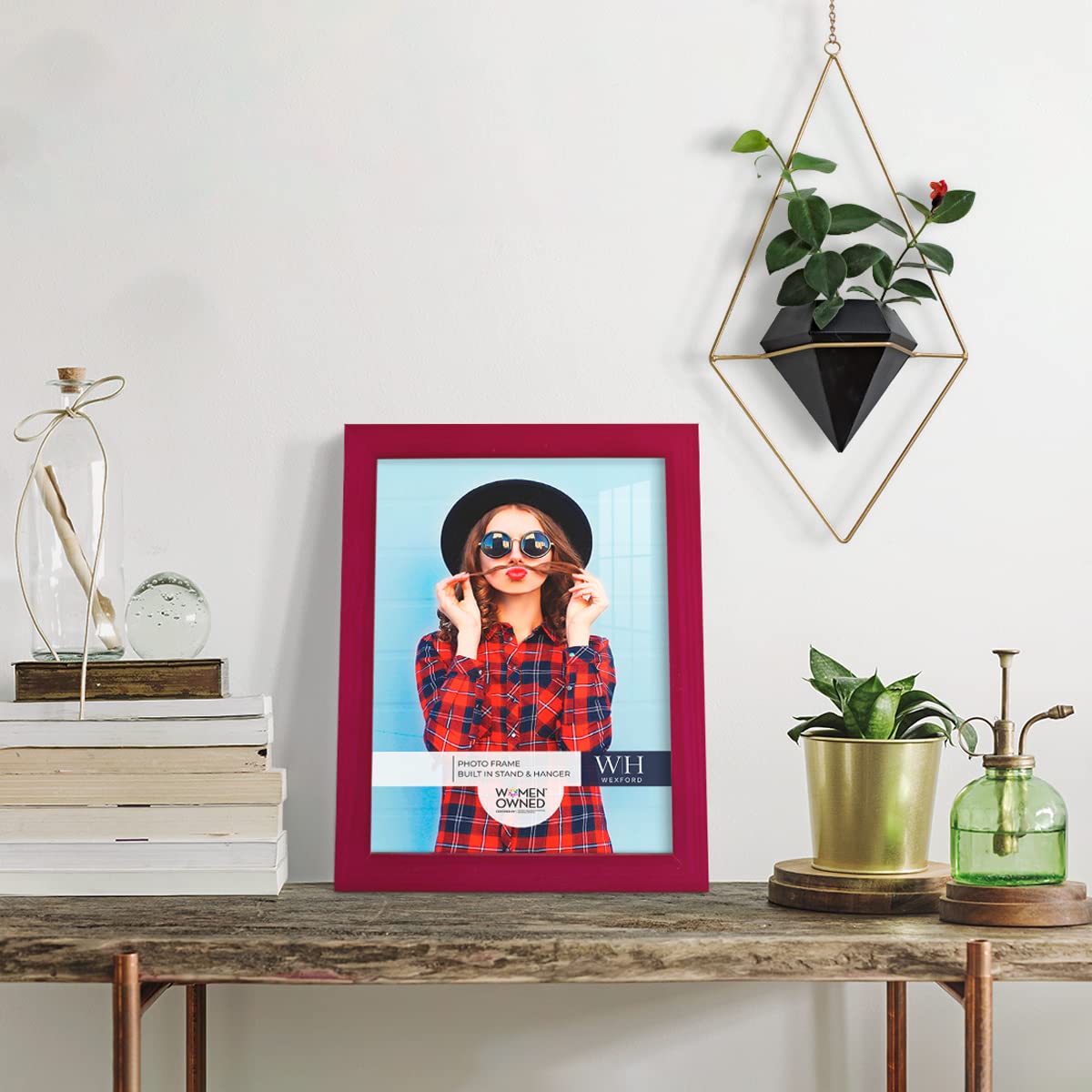 Renditions Gallery 8x10 inch Picture Frame Cherry Red Wood Grain Frame, High-end Modern Style, Made of Solid Wood and High Definition Glass for Wall and Tabletop Photo Display