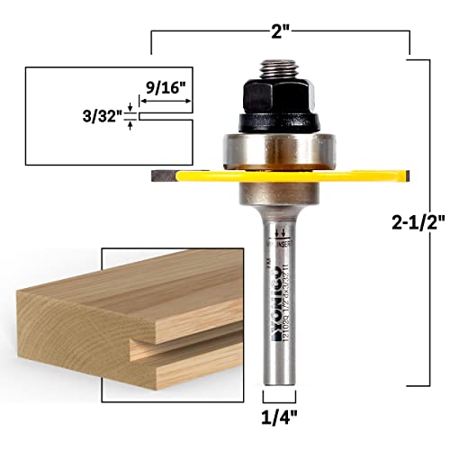 YONICO Slotting Cutter Router Bit 3/32-Inch 1/4-Inch Shank 12102q