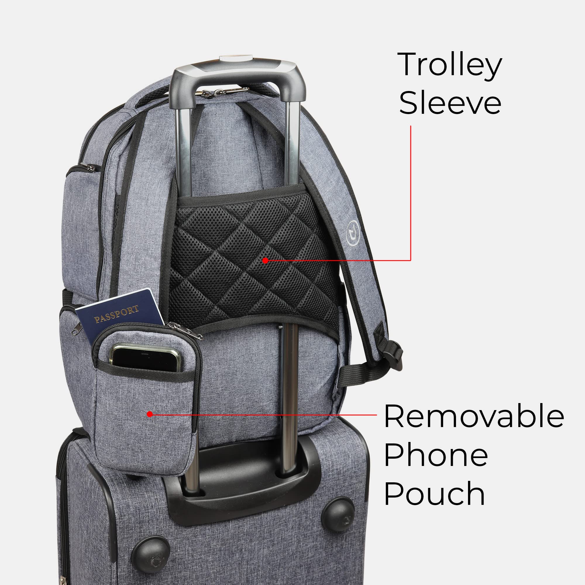 Mavii - The Convention Backpack - 17 inch Suitcase-style Dance Backpack, Versatile Travel Gear, Heathered Gray