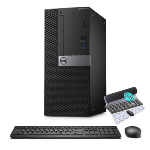 Dell 5050 Mini Tower Desktop Intel i7-6700 UP to 4.00GHz 32GB DDR4 New 1TB NVMe SSD + 2TB HDD Built-in AX200 Wi-Fi 6 BT Dual Monitor Support Wireless Keyboard and Mouse Win10 Pro (Renewed)