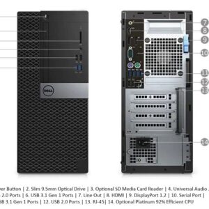 Dell 5050 Mini Tower Desktop Intel i7-6700 UP to 4.00GHz 32GB DDR4 New 1TB NVMe SSD + 2TB HDD Built-in AX200 Wi-Fi 6 BT Dual Monitor Support Wireless Keyboard and Mouse Win10 Pro (Renewed)