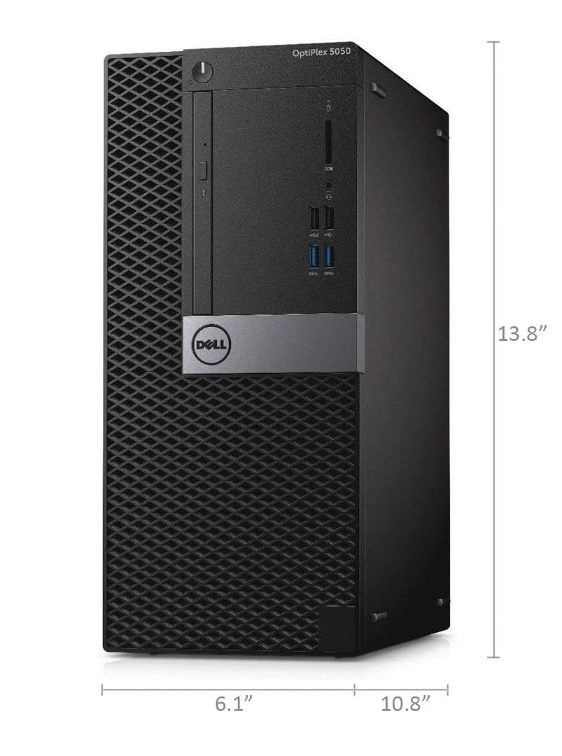 Dell 5050 Mini Tower Desktop Intel i7-6700 UP to 4.00GHz 32GB DDR4 New 1TB NVMe SSD + 2TB HDD Built-in AX200 Wi-Fi 6 BT Dual Monitor Support Wireless Keyboard and Mouse Win10 Pro (Renewed)