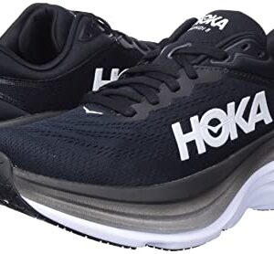 HOKA ONE ONE Women's Running Shoes, Black/White, 8 B (Medium)