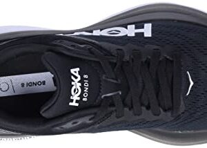 HOKA ONE ONE Women's Running Shoes, Black/White, 8 B (Medium)