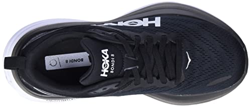 HOKA ONE ONE Women's Running Shoes, Black/White, 8 B (Medium)