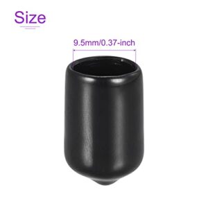 DMiotech 20 Pack 3/8" ID Black Screw Thread Protectors Rubber End Caps Bolt Covers for Screw Bolt Furniture Pipe